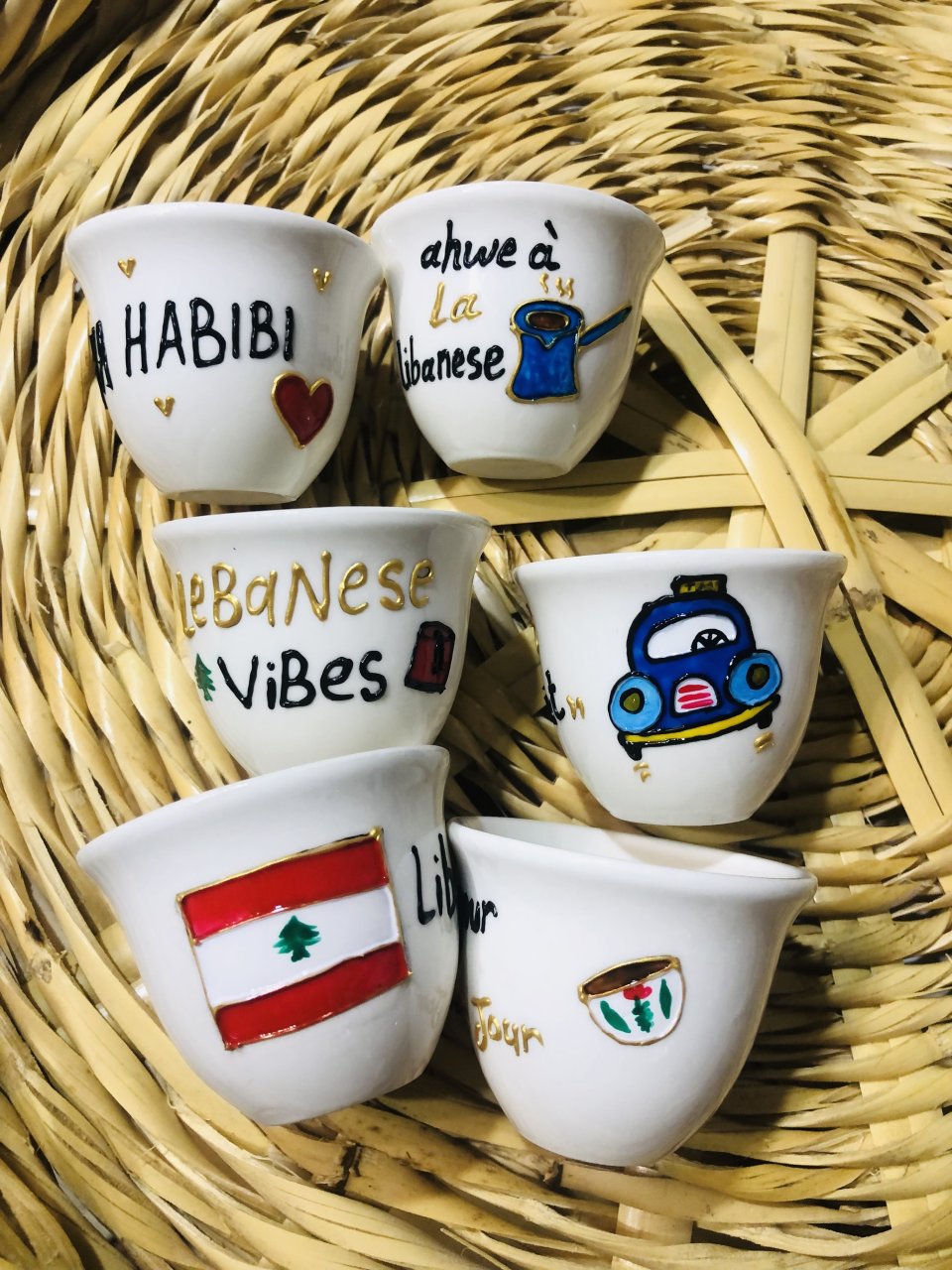 Traditional Lebanese "Shaffe" Coffee Cups – Handmade Artisan Set - Made ...